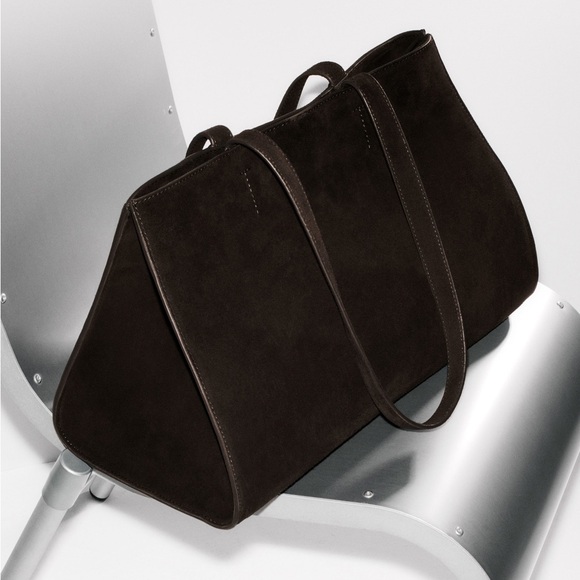 COS | Bags | Cos Gallery Bag In Suede Dark Brown Euc | Poshmark